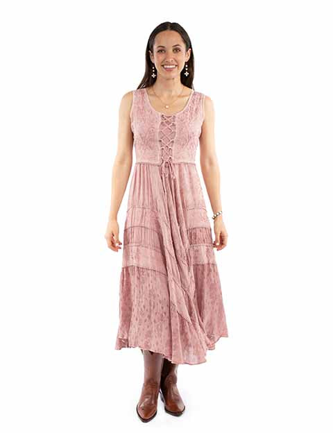 Womens Western Embroidered Boho Dress-HC118