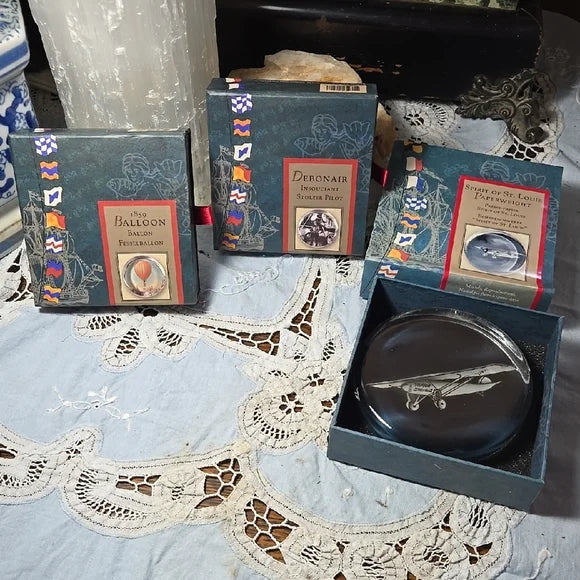 Set of Three Authentic Model Vintage Aviation Paperweights-TIAPM