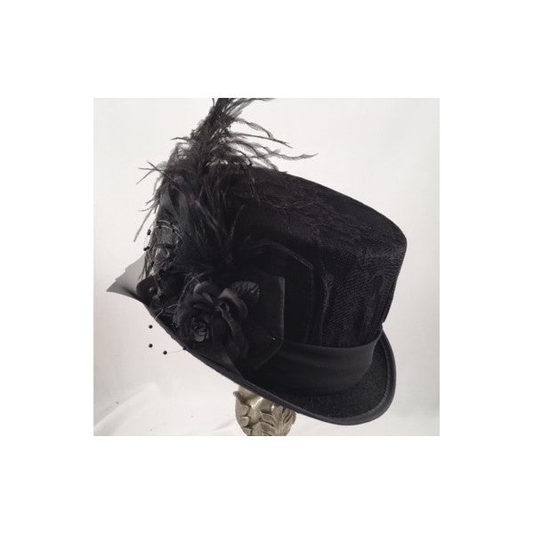 Ivory Victorian Riding Hat with Plum Accents-2016935