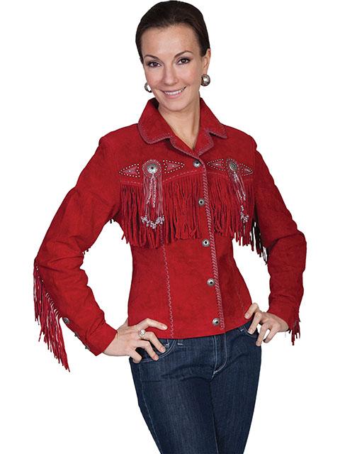 Scully Western Fringe Jacket with Old West Conchos and Beaded Trim-L15