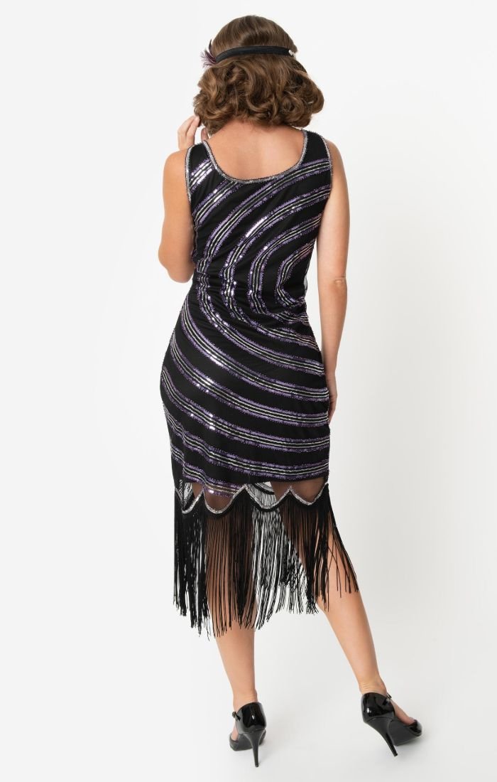 Peacock Beaded Flapper Dress-Antoinette